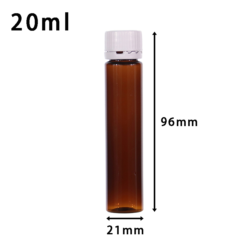 Supplement PET Pharma Oral Liquid Bottle 20ml PET Amber Round Bottle for Medicine Liquid Syrup ...